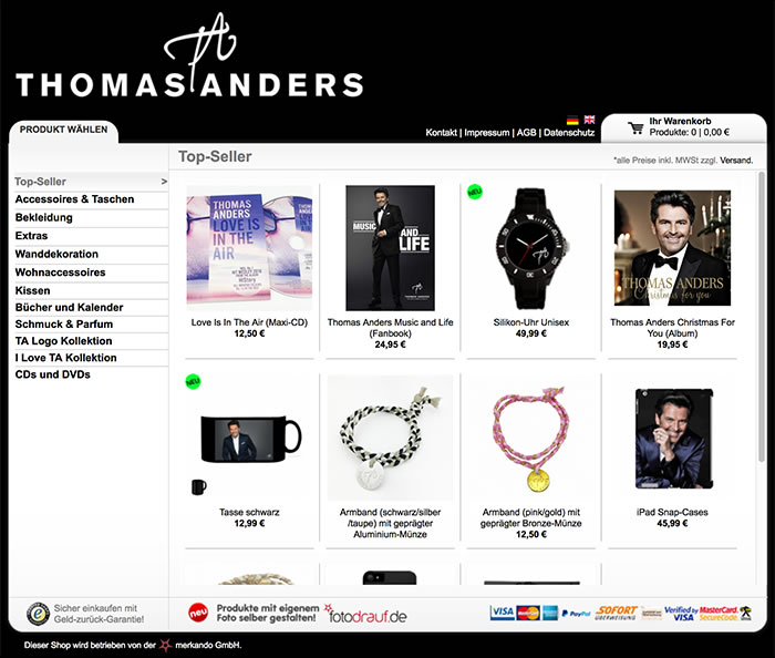 Thomas Anders Merkando Shop - Thomas Anders | Official Website